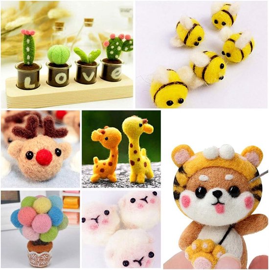 Naaldvilt-set, 40 kleuren, vilten, wol, viltwol, naaldvilt pakket ...