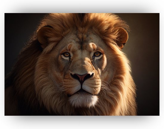 Leeuw poster - Dieren wanddecoratie - Poster leeuw - Moderne poster ...
