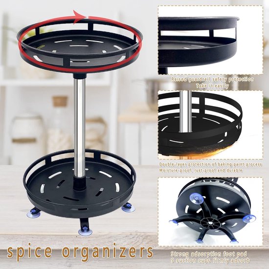 Roterende Keuken Organizer - Draaiplateau 2 Laags - Badkamer Organizer - Kruidenrek -... | bol