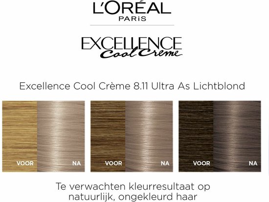 3x L'Oréal Excellence Cool Crème Permanente Crèmekleuring 8.11 - Ultra ...
