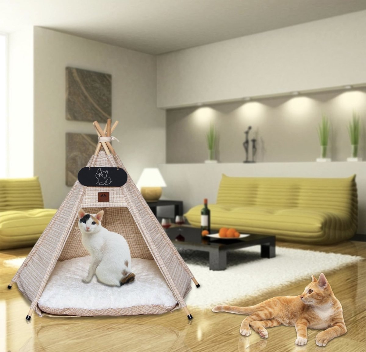 Tipi tent voor huisdieren met dubbelzijdig kussen, huisdiertent voor ...