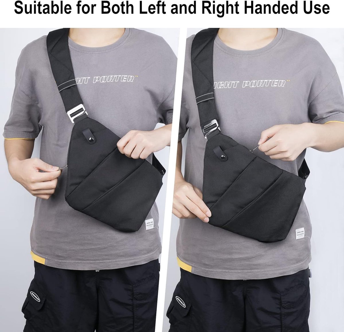 Schoudertas, anti-diefstal sling bag, schoudertas voor heren, klein ...