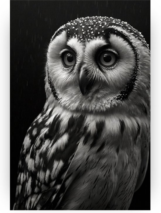 Uil in de regen schilderij - Uil glas schilderij - Schilderij op glas ...
