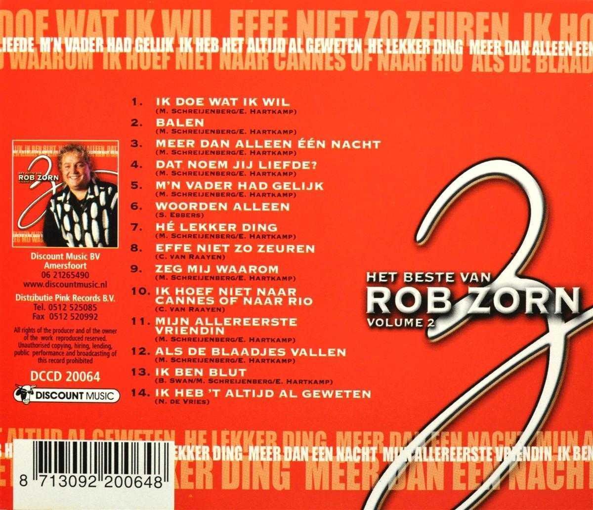 Het Beste Van Rob Zorn Vol.2, Rob Zorn | CD (album) | Muziek | bol.com
