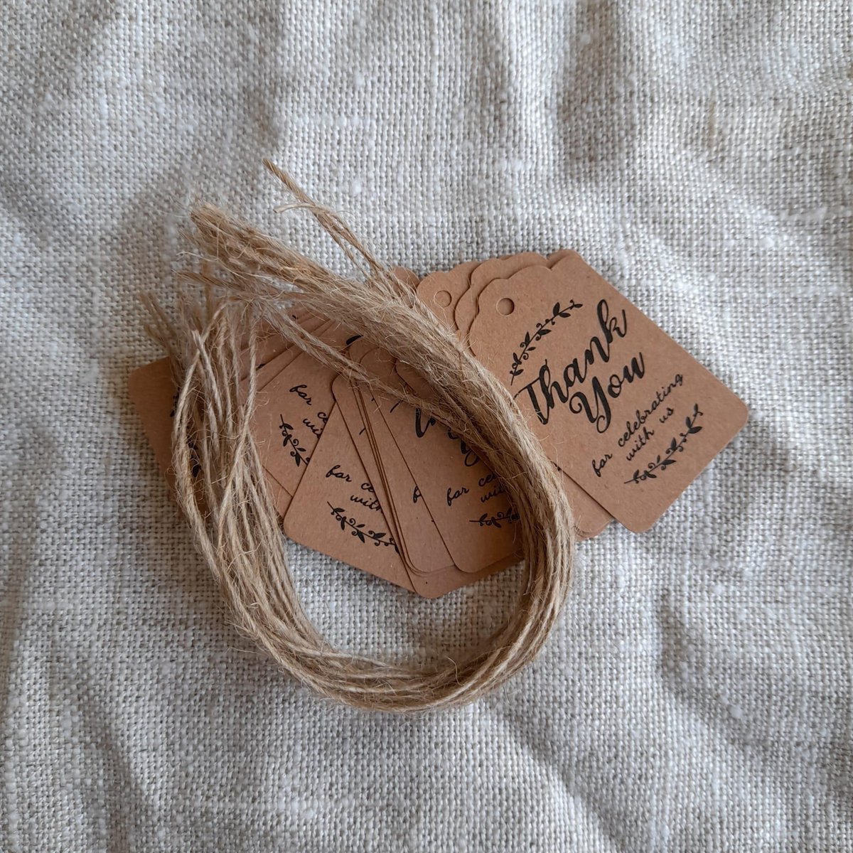 20 Kraft Cadeaulabels - Rechthoekige Label Met Tekst Thank You ...
