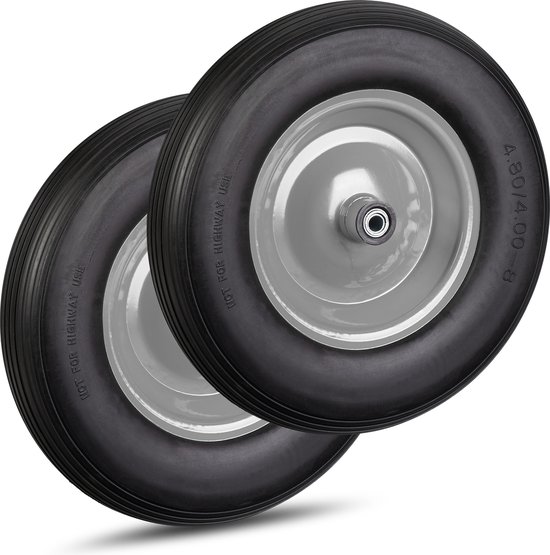 Relaxdays 2x roue de brouette anti crevaison - 4.80 4.00-8 ...
