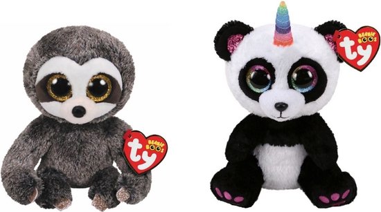 Ty - Knuffel - Beanie Boo's - Dangler Sloth & Paris Panda | bol.com