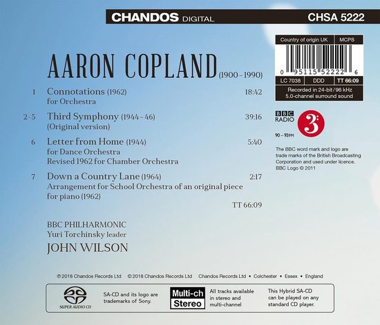 BBC Philharmonic Orchestra, John Wilson - Copland: Orchestral Works 4 ...