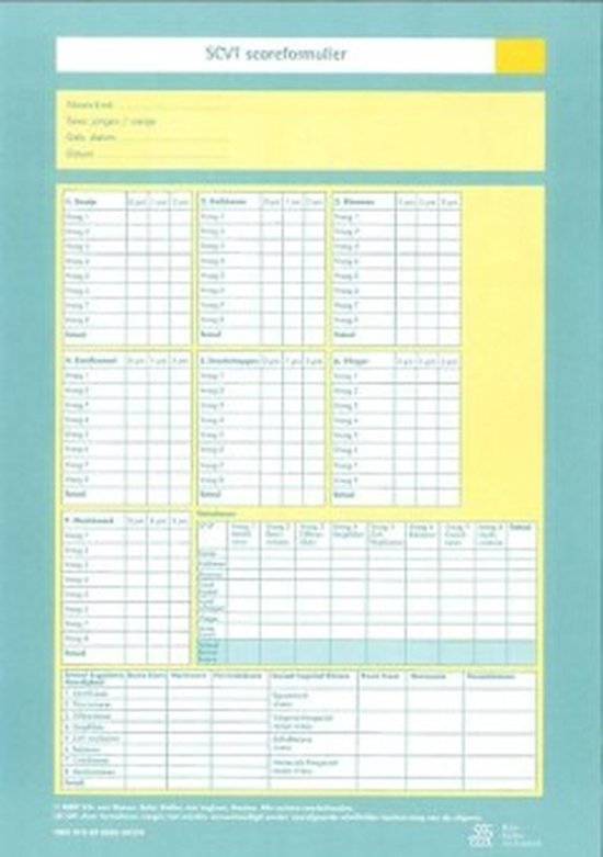 Sociaal Cognitieve Vaardigheden Test (SCVT) - scoreformulieren, T.G ...