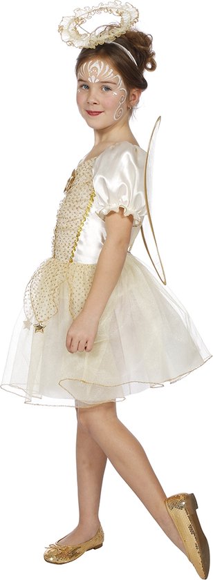 Wilbers - Engel Kostuum - Engel Angelina - Meisje - goud - Maat 140 ...
