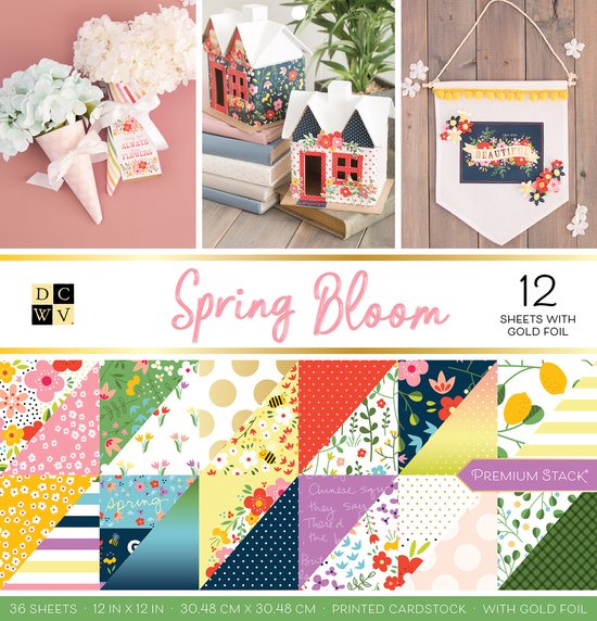 American Crafts DCWV 30,5x30,5cm x36 paper pad spring bloom | bol