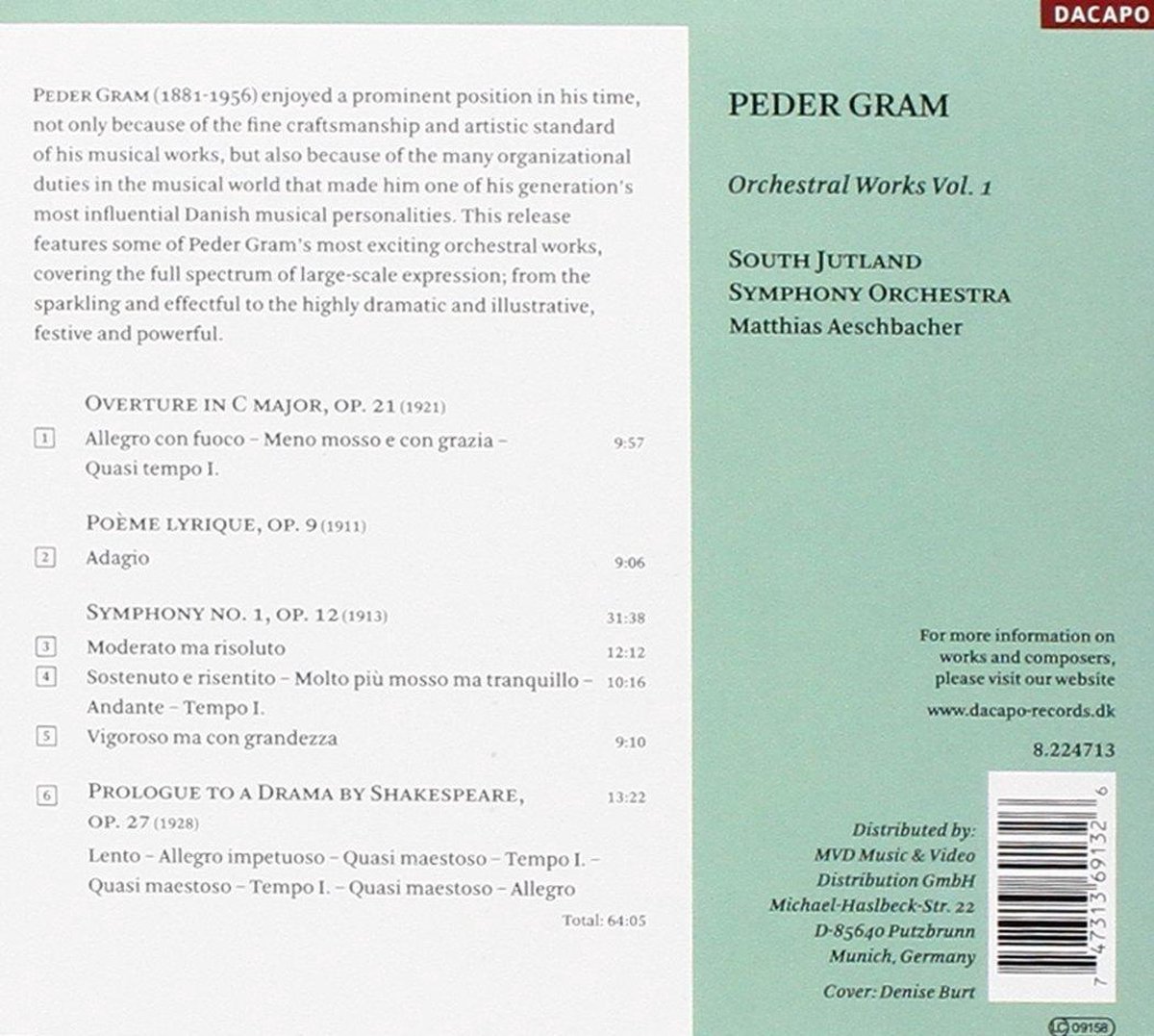 South Jutland Symphony Orchestra - Gram: Orchestral Works Volume 1 (CD), South Jutland... | bol.com