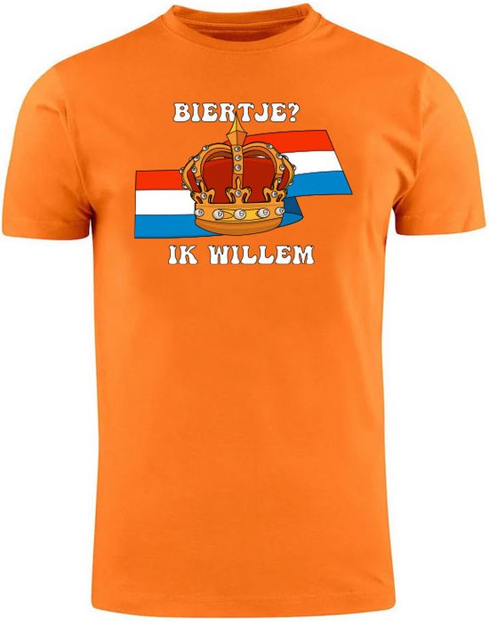 Biertje ik Willem Oranje T-shirt - koningsdag - oranje - bier - kroon ...