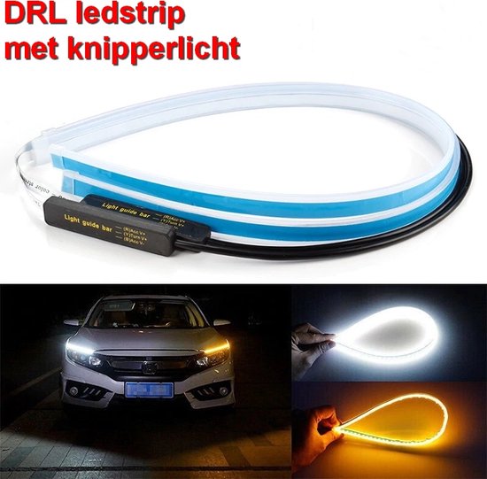 LED Drl strip wit met oranje loop knipperlicht 60cm Ip67 | bol