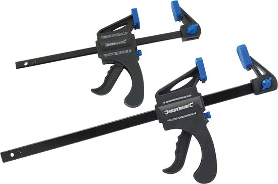 Snelspan lijmklemmen set - 4x - hard kunststof - bereik 150 en 300 mm ...