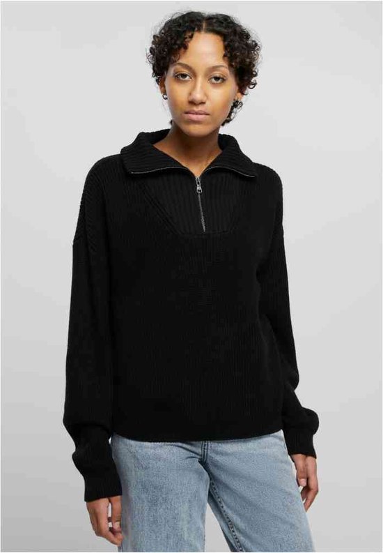 Urban Classics - Oversized Knit Troyer Sweater - 5XL - Zwart | bol