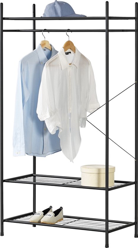 Kleerkast Open Finn - Kast - Zwart - Met 3 Planken - 150x80x40 cm ...