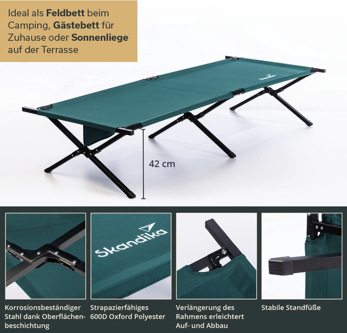 Skandika Mutenia Ligbed – Ligbedden – Veldbed – Ligstoel tuin ...