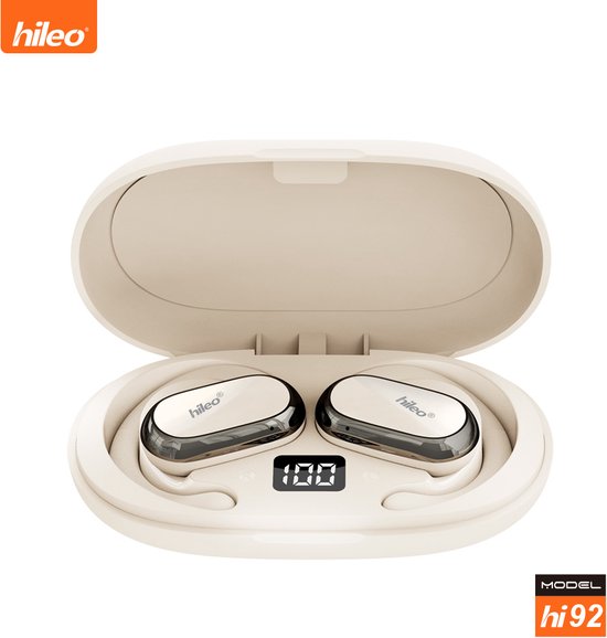hileo hi92 - Draadloze Oordopjes met Oplaadcase – Wit - Sport - Open ...