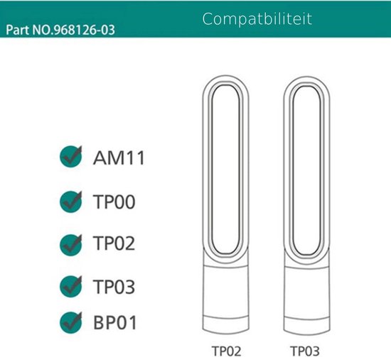 3x HEPA / Koolstof Filter geschikt voor Dyson Pure Cool en Pure Cool me ...