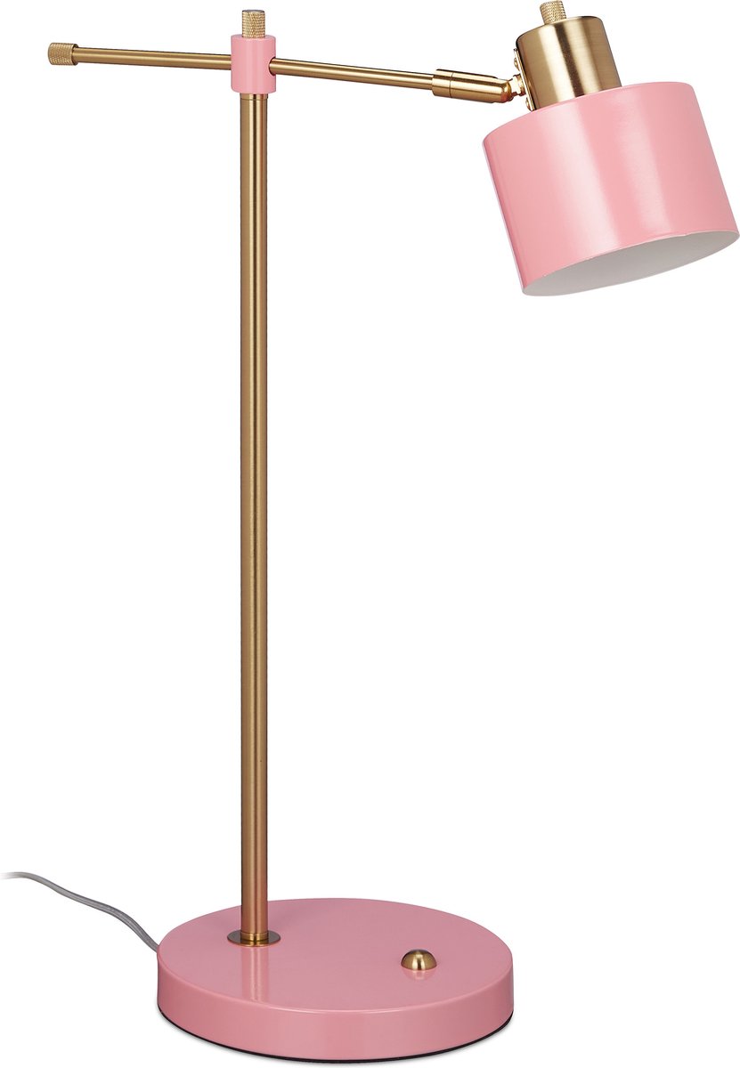 Relaxdays bureaulamp - tafellamp - E27-fitting - leeslamp - retro ...