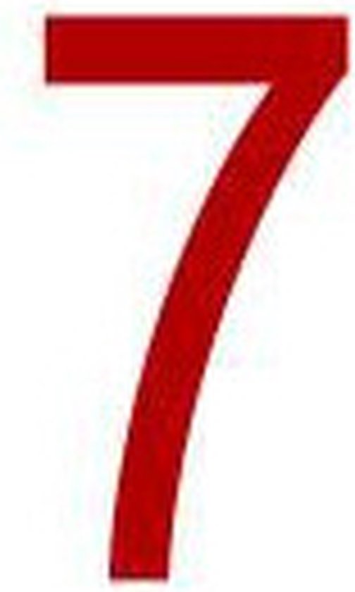 Mini cijfer stickers 7, wit rood 14 x 19 mm - 54/vel | bol.com