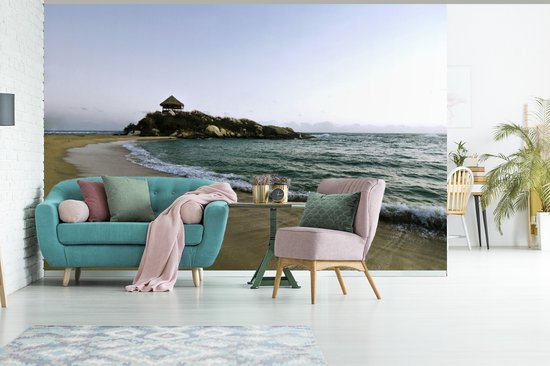 Behang - Fotobehang Rustig Caraïbisch strand in de ochtend bij Santa ...