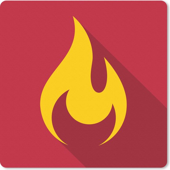 een gele vlam op een rode achtergrond | bol.com