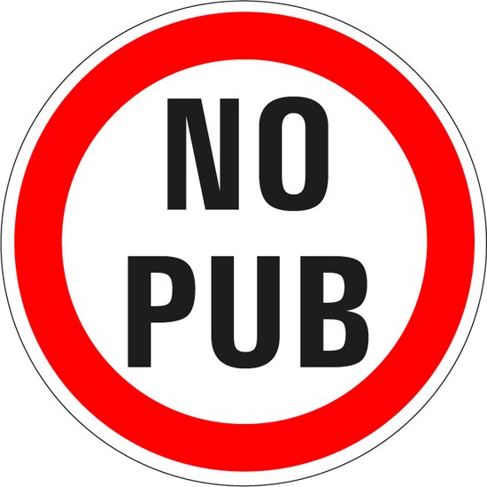 No pub sticker 50 mm - 10 stuks per kaart | bol.com