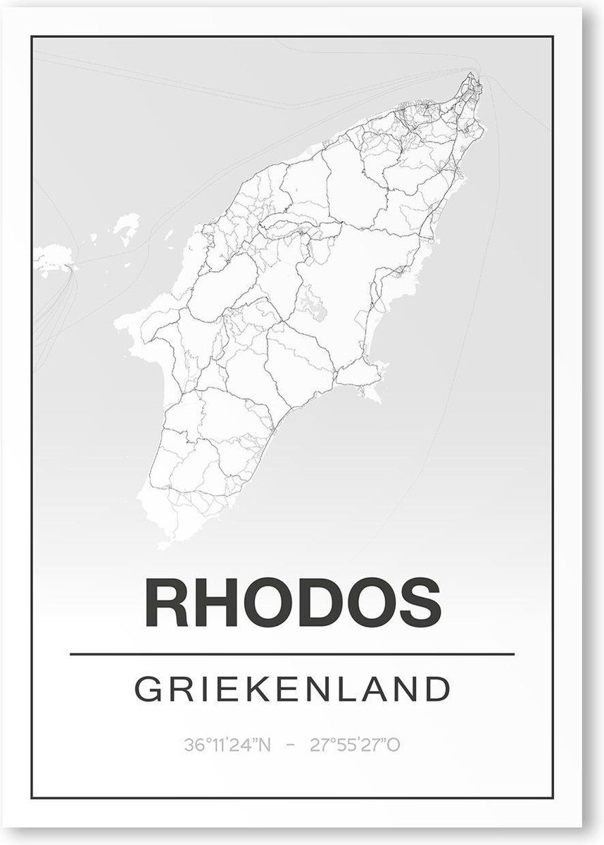 Poster/plattegrond RHODOS - 30x40cm | bol.com