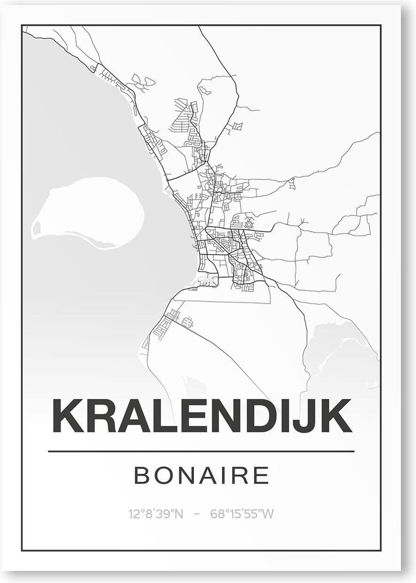 Poster/plattegrond KRALENDIJK - 30x40cm | bol.com