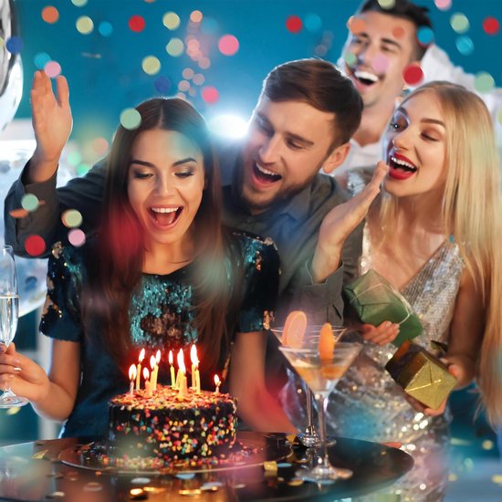 Relaxdays 5x confetti kanon groot - party popper gekleurd - 40 cm ...