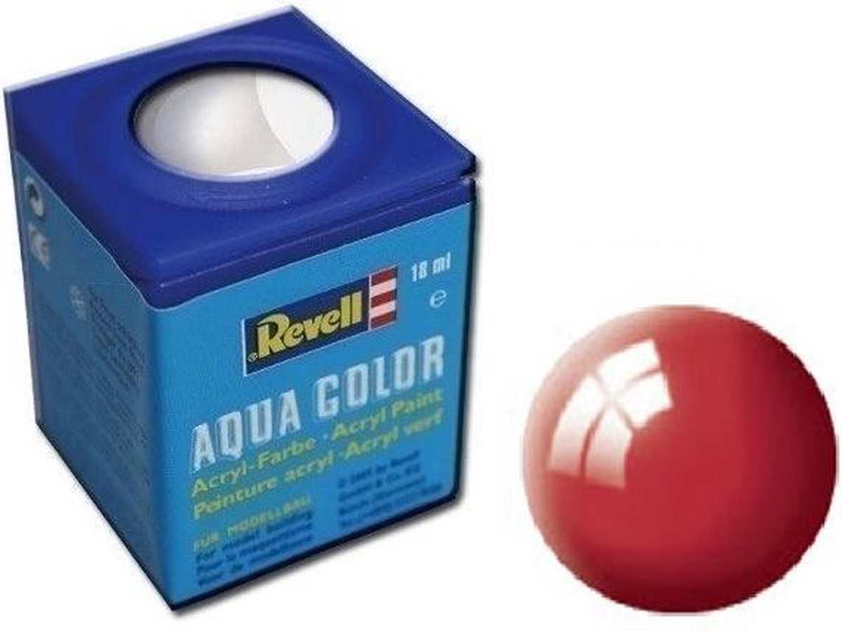 Revell Aqua #34 Italian Ferrari Red - Gloss - Acryl - 18ml Verf potje ...