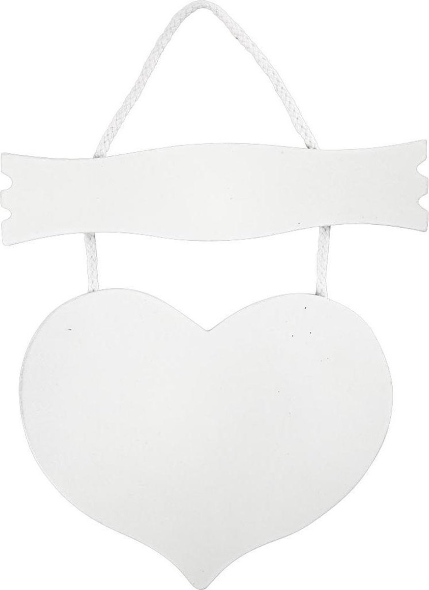 Hart met bord. afm 28x19 cm. dikte 5 mm. 10 stuk/ 1 doos | bol.com