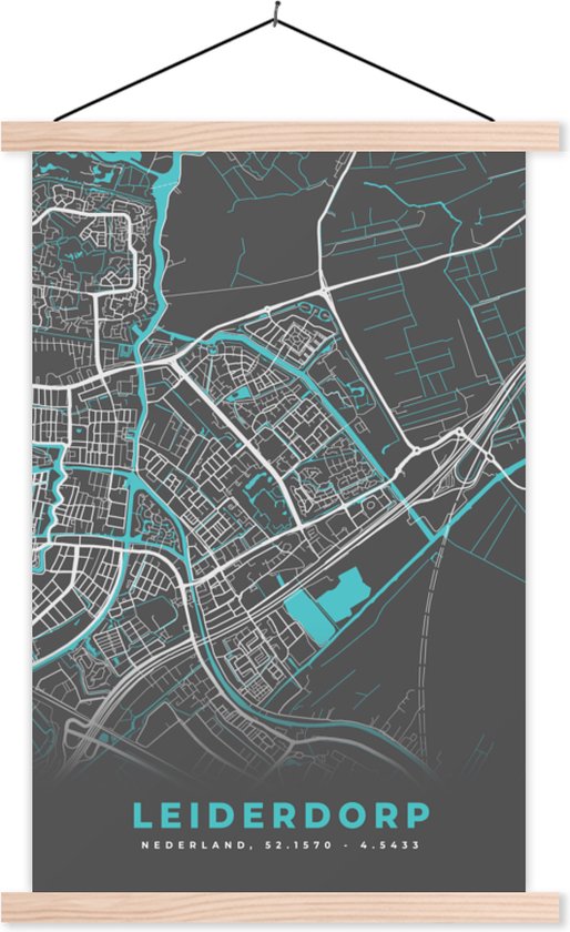 Posterhanger incl. Poster - Schoolplaat - Stadskaart - Leiderdorp ...