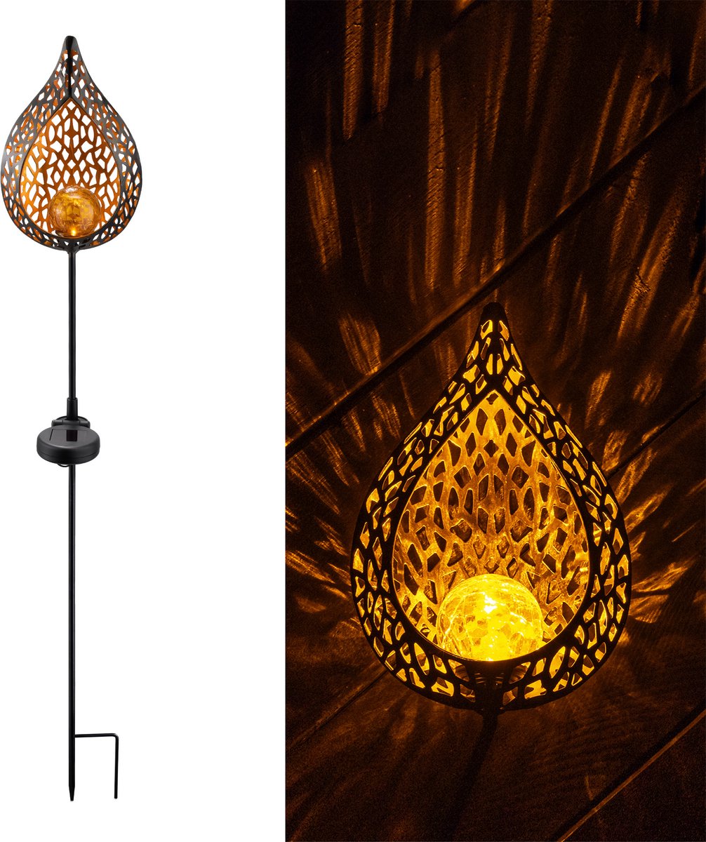 Navaris tuinfakkel - LED solar fakkel - Tuinverlichting met auto aan ...