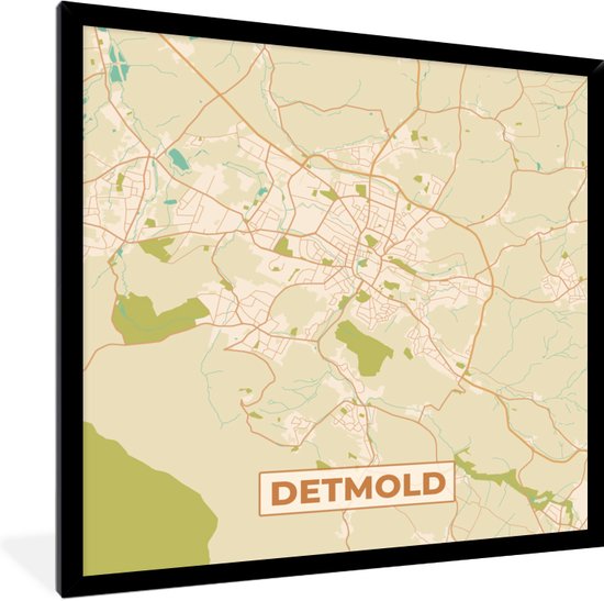 Fotolijst incl. Poster - Stadskaart - Detmold - Vintage - Plattegrond ...