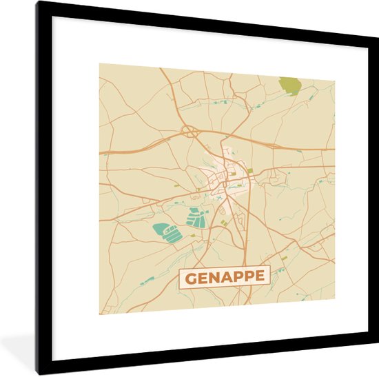 Fotolijst incl. Poster - Kaart - Stadskaart - Retro - Plattegrond ...