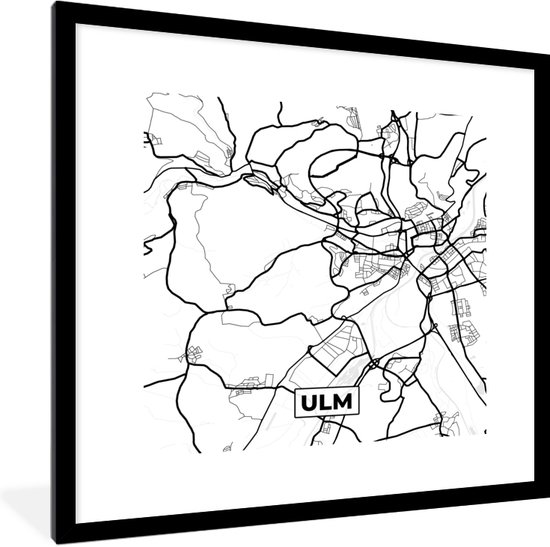 Fotolijst incl. Poster - Plattegrond - Ulm - Kaart - Stadskaart - 40x40 ...