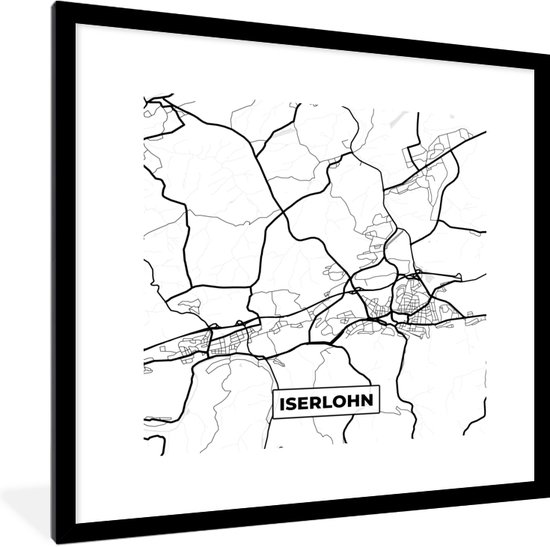 Fotolijst incl. Poster - Plattegrond - Iserlohn - Kaart - Stadskaart ...