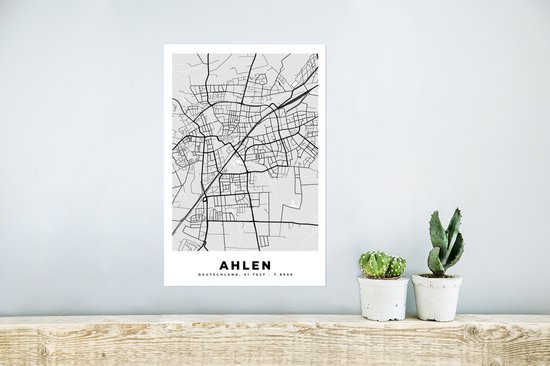 Poster Kaart - Plattegrond - Duitsland - Ahlen - Stadskaart - 20x30 cm ...