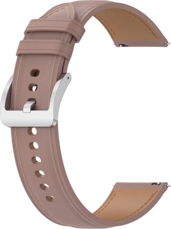 Bracelet en cuir (rose tendre), adapté pour Garmin Vivoactive 3, Venu 2 ...