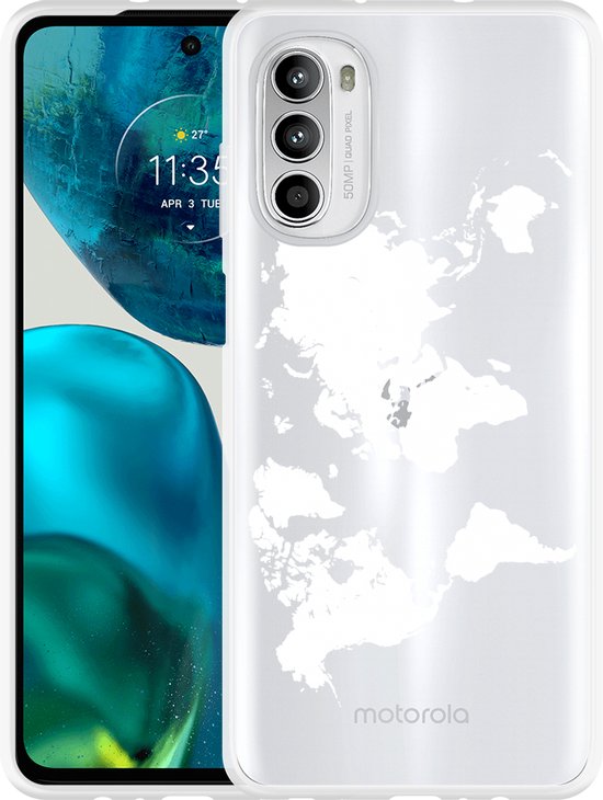 Hoesje geschikt vooor Motorola Moto G52 World Map | bol