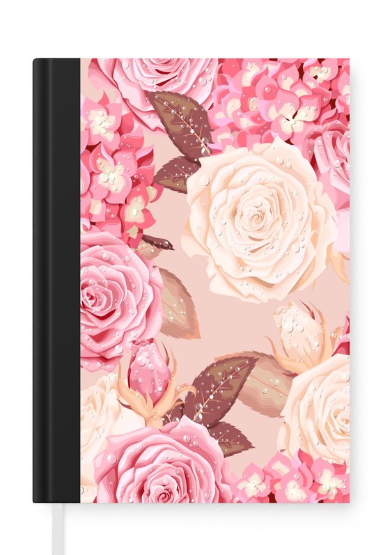 Carnet - Carnet d'écriture - Roses - Wit - Rose - Gouttes - Carnet ...