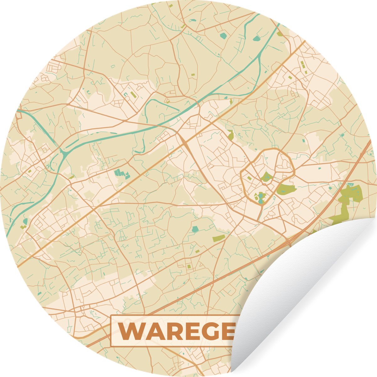Wallpaper Circle - Floor Plan - Vintage - Map - City Map - Waregem ...