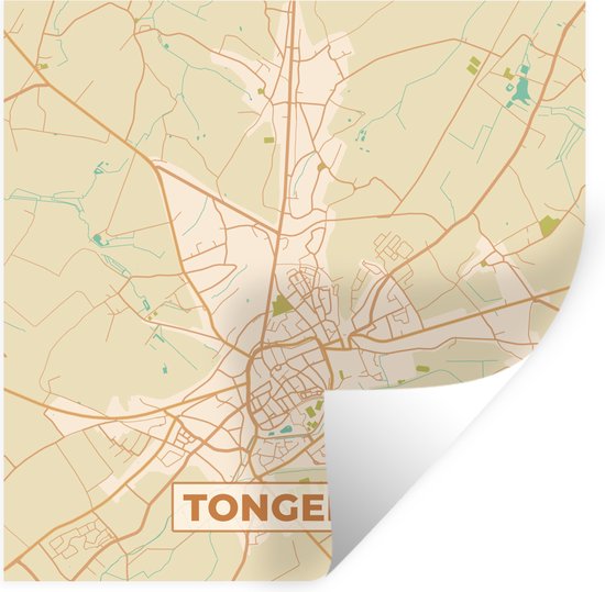 Muurstickers - Sticker Folie - Retro - Tongeren - Kaart - Plattegrond ...