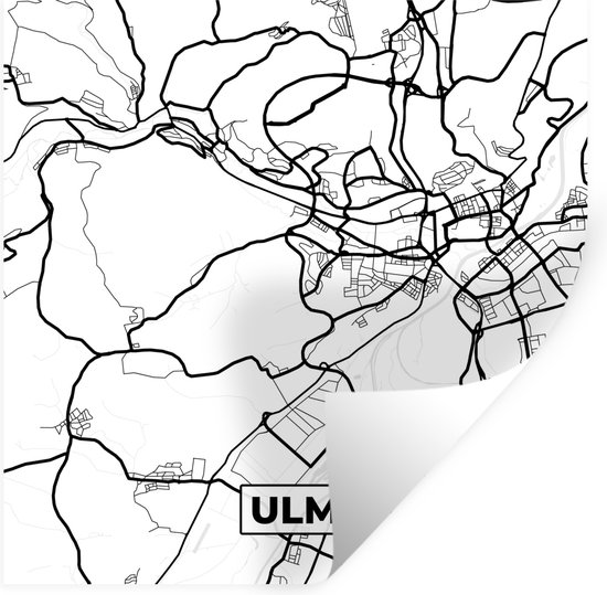 Muurstickers - Sticker Folie - Plattegrond - Ulm - Kaart - Stadskaart ...