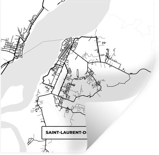 Muurstickers - Sticker Folie - Stadskaart - Saint-Laurent-du-Maroni ...