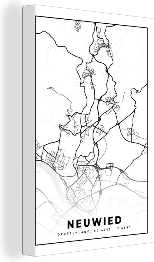 Peinture sur Toile City Map - Neuwied - Plan - Map - 80x120 cm ...