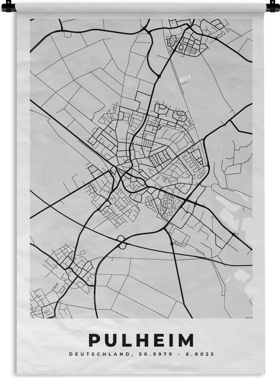 Wandkleed - Wanddoek - Pulheim - Stadskaart - Plattegrond - Duitsland ...